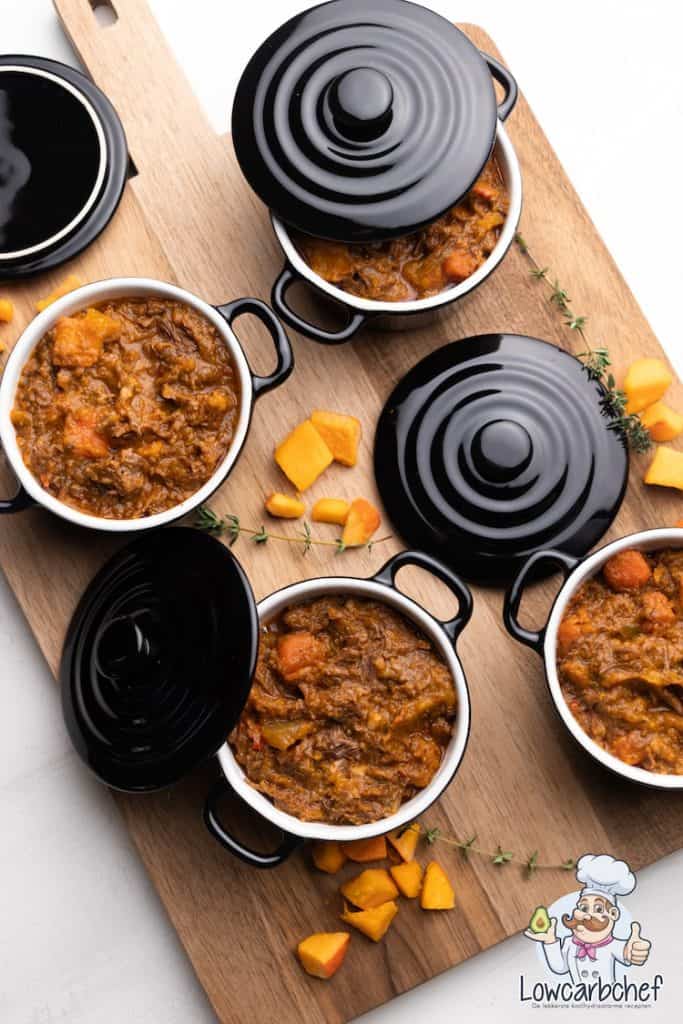 Stoofpotje rundvlees met pompoen - Lowcarbchef.nl