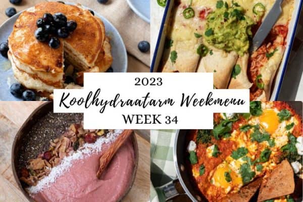 Koolhydraatarm weekmenu week 34 - 2023 - Lowcarbchef.nl
