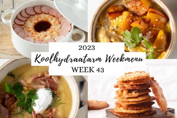 Koolhydraatarm weekmenu week 43 - 2023 - Lowcarbchef.nl